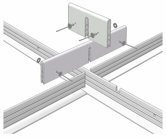 TR35 FRP suspended layin ceiling panel grid system, designed for wet ...
